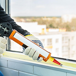 30Pcs Caulking Finisher Kit, 16Pcs Caulking Nozzle Tips Reusable Caulking Nozzle Coating Caulking Tool Kit with 8 Connector Caulking Guns and 4 Grout Scraper 2 Brush for Bathroom Doors Windows