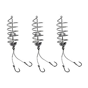 3pcs Carp Steel Spring Bait Fishing Feeder 0.85oz / 25g Set Fishing Hook Rig #4 Coarse Fishing Terminal Tackle