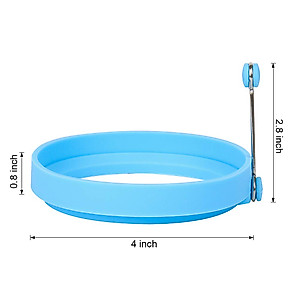 Emoly Silicone Egg Ring, Egg Rings Non Stick, Egg Cooking Rings, Perfect Fried Egg Mold or Pancake Rings (New,4pcs), Multicolor