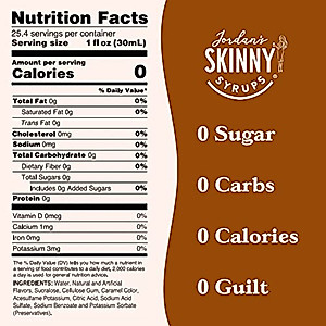 Jordan's Skinny Syrups, Cinnamon Dolce Coffee Syrup, Sugar Free, 25.4 Ounces (Pack of 2), Zero Calorie Drink Flavoring & Mixes