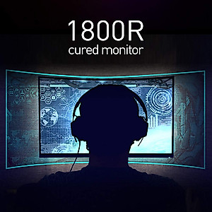 HKC 27'' Curved 240Hz（Support 144Hz Frameless FHD 1ms Gaming Monitor Free sync 1800R 1080P Eyes-Cared HDMI DP Cable