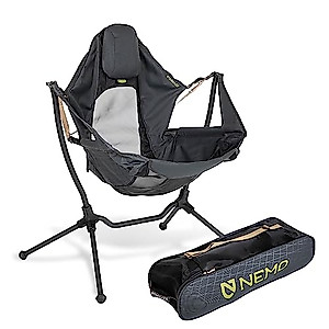 NEMO Stargaze Reclining Camp Chair | Luxury Recliner for Maximum Camping Comfort and Stargazing (2023), Black Pearl