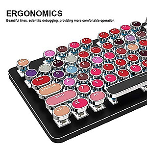 【𝐂𝐡𝐫𝐢𝐬𝐭𝐦𝐚𝐬 𝐆𝐢𝐟𝐭】 Ergonomics Wired Keyboard, Green Axis 108 Keys Cute Net Red Girl Powder USB Interface Keyboard, for Gaming PC Gamer Computer Desktop Live Streaming Girls Boys