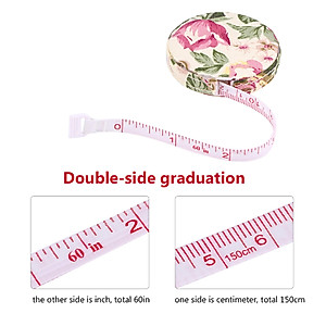 Haosie Measuring Retractable Ruler, 150cm/60in Body Tape Measure, Double Scale Body Fitness Measurement Tailor Sewing Craft Cloth Fabric Measuring Tapeline(#2)