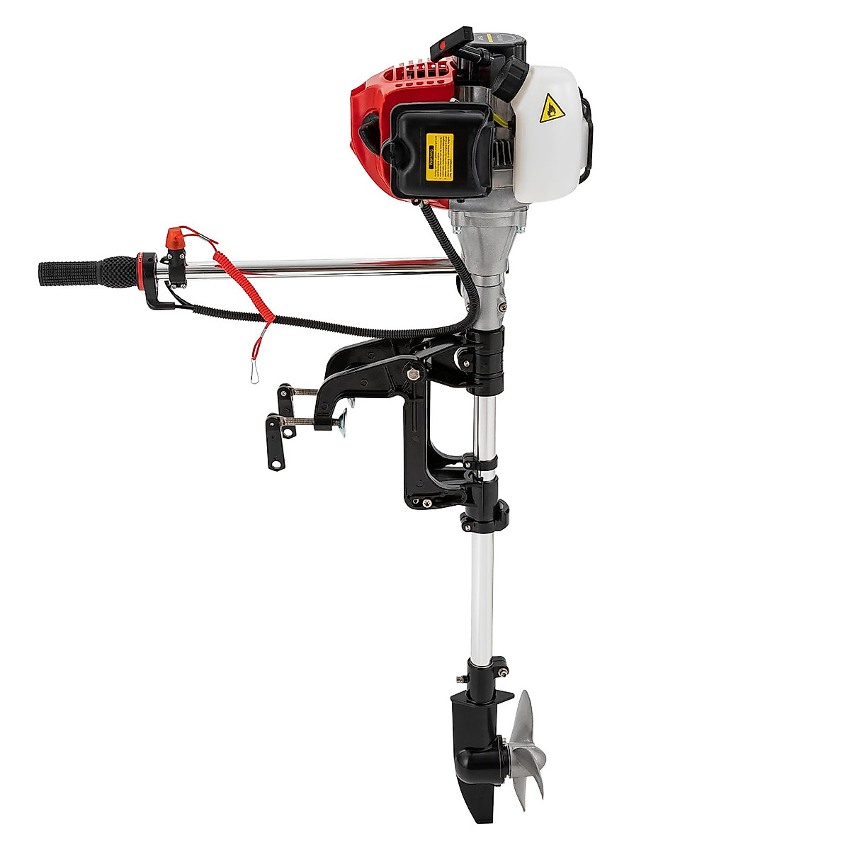 DNYSYSJ Outboard Motor Boat Engine 2 Stroke 2.5HP Superior Engine Outboard Motor Marine Boat Motor with Air Cooling System, CDI Ignition System, Manual Pull Start for Inflatable Fishing Boats