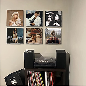 WEIMAISI Clear Vinyl Record Shelf Wall Mount 8 Pack 7 Inch, Acrylic Vinyl Album Holder Display, CD shelf, Album Frame Organizer, Kids Bookshelf, Floating Wall Shelf in Home Office and Record Store