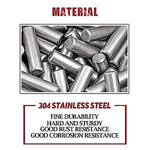 Hilitchi 110 Pcs Dowel Pin Stainless Steel Shelf Support Pin Fasten Elements Assortment Kit - Size Include 5mm x 10mm / 16mm / 20mm / 25mm / 30mm / 35mm / 40mm