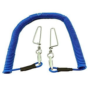 SPEARFISHING WORLD Speargun Coil Shooting Shock Line Retriever with Stainless Steel Swivel Snap Clips 15 feet