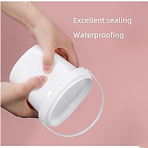 ASEVAT Clear Plastic Bucket with Lids and Handles, Reusable Food Storage Containers, Rum Buckets for Drinks for Snacks Deli Food Fruit, Cocktail, Leak Proof Bucket (White, 1 Quart)