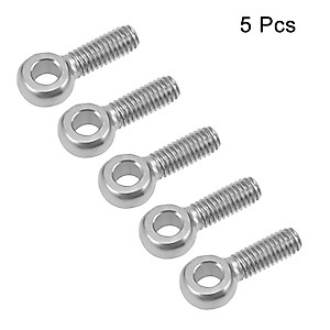 uxcell M6 x 20mm Machinery Shoulder Swing Lifting Eye Bolt 304 Stainless Steel Metric Thread 5pcs