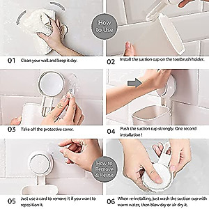 LEVERLOC Corner Shower Caddy Suction Cup & Toothbrush Holder NO-Drilling Removable Bathroom Shower Shelf Heavy Duty Max Hold 22lbs Caddy Organizer Waterproof & Oilproof for Bathroom & Kitchen - White