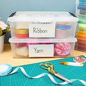 Juvale 100 Pack Plastic Label Holders for 3x5 Index Cards, Clear Self-Adhesive Pockets for Office Supplies