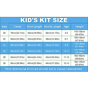 Piseer Soccer Jersey for Kids Boys & Girls No.7 Youth Football Sport Clothing T-Shirt Shorts Set