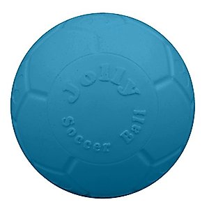 Jolly Pets Large Soccer Ball Floating-Bouncing Dog Toy, 8 inch Diameter, Ocean Blue