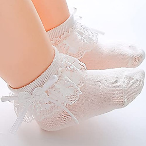 Baby Girl Lace Socks Princess Socks Dress Socks for Newborn Infant and Toddlers Gift Set (0-6 Months)