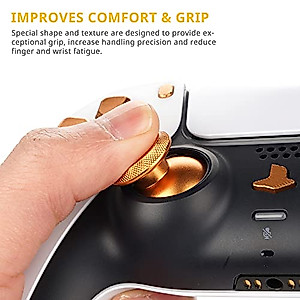 Avericht Metal ABXY Buttons Dpad Thumbsticks for PS5 Controller, Metal Aluminum Bullet Buttons & Dpad & Analog Stick Replacement Kit for PS5 Controller (Gold)