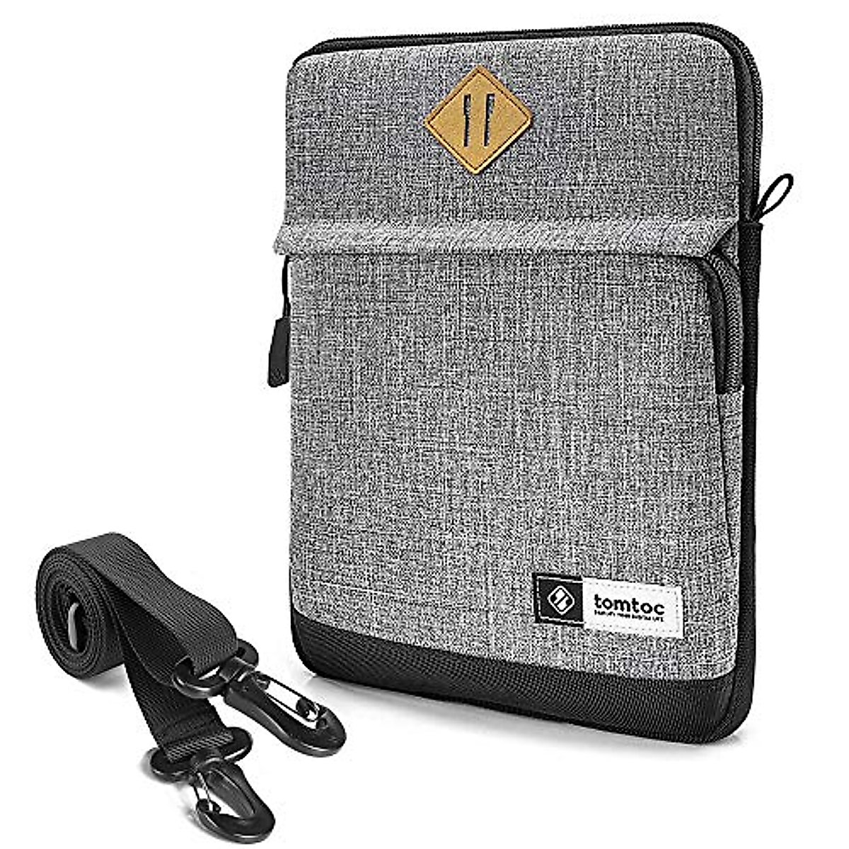 tomtoc Tablet Shoulder Sleeve Bag for 12.9-inch New iPad Pro (6th/5th/4th/3rd Gen) 2022-2018 with Magic Keyboard and Smart Keyboard Folio or Logitech Slim Folio Pro Case, Front Pocket for Accessories
