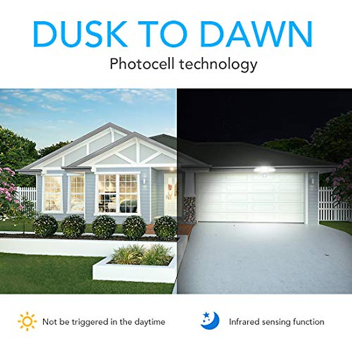 JJC 4600LM 40W LED Security Lights Motion Sensor Outdoor Lights Fixture, LED Flood Light Outdoor, Waterproof IP65 5700K Super Bright Motion Detector Lights for Garage Backyard Porch(Not Solar Powered)