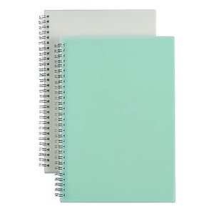 2 Pack B5 Spiral Bullet Dotted Journal with 120gsm Thick Paper, Dot Grid Spiral Notebook with Plastic Hardcover and Elastic Band Closure, 80 Sheets Per Pack 7.3X 10 inches