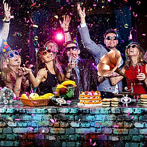 Colorful Brick Tablecloth 54 x 108 Inches Retro Brick Table Cover Graffiti Brick Table Cloth for 80s 90s Hip Hop Disco (3 Pcs)