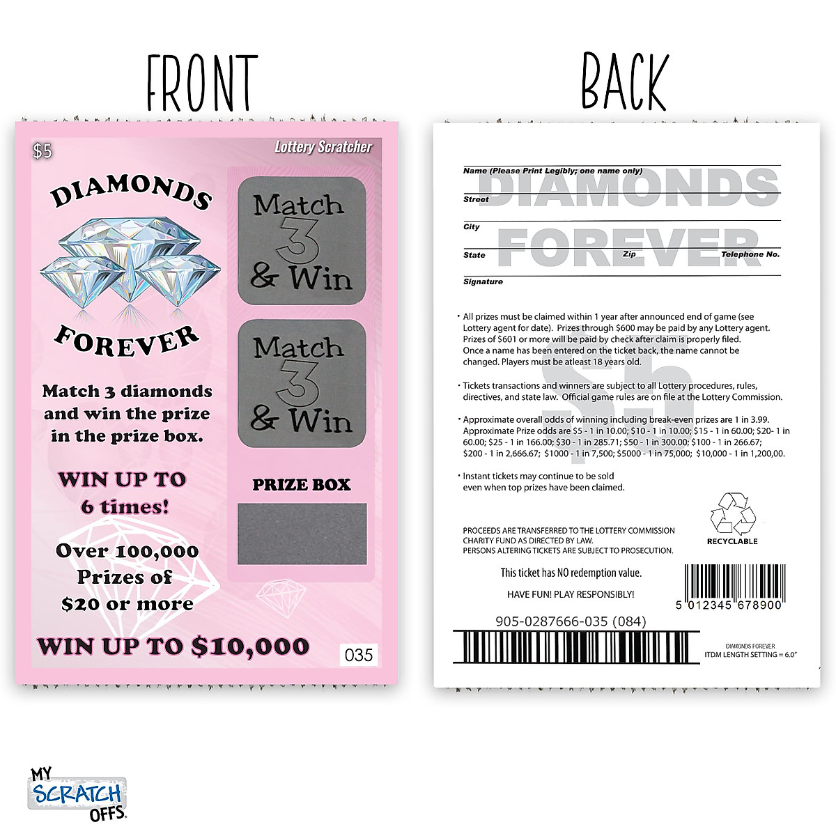 My Scratch Offs 1 Card Will You Be My Maid of Honor? Fake Lottery Lotto Replica Scratch Off Card for Wedding Party and Bridal Shower