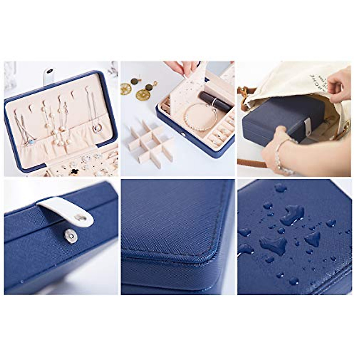 Bausweety Jewelry Box Necklace Earrings Rings Jewelry Accessory Organizer for Women Girls