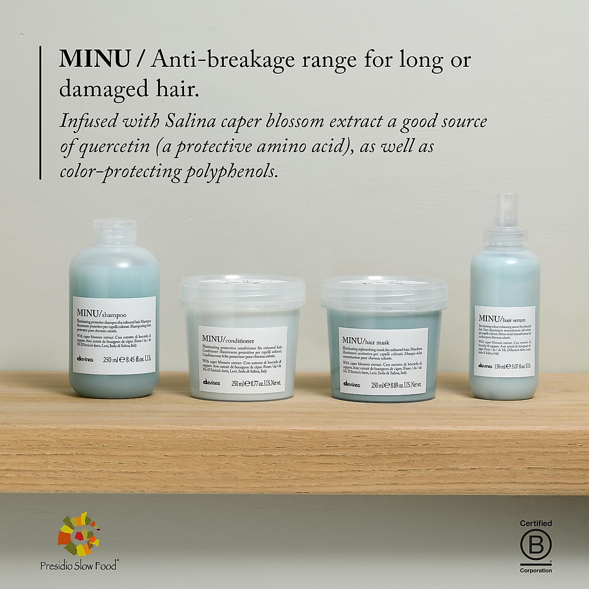 Davines MINU Shampoo | Color Retention Shampoo for Colored, Treated Hair | Protects & Keeps Hair Bright, Shiny for Longer | 8.45 fl oz (Pack of 1)