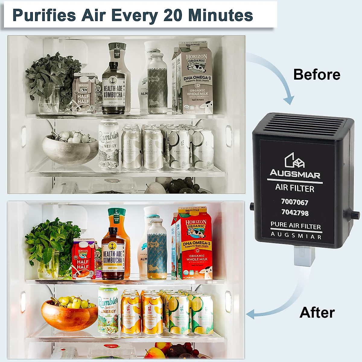 7042798, 7007067 Air Purification Cartridge Replacement Compatible with Sub-Zero Refrigerator Replace for 7042798, 7007067 Air Filter