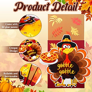 Uiifan 48 Pieces Thanksgiving Cutlery Holder Turkey Thanksgiving Utensil Holder Silverware Holder Paper Pocket Set Thanksgiving Table Decor for Autumn Harvest Party Table Decorations, 3 Styles