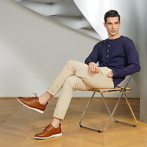 Jousen Men's Brown AMY9006 Dress Shoes, Size 10.5, Oxford, Classic Retro Style, Comfortable and Breathable