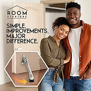 Kick Down Door Stop Ultra Grip Rubber Replacement Tip 10 Pack Threaded by ROOM STARTERS Style 1 (Black, 10 Pack)