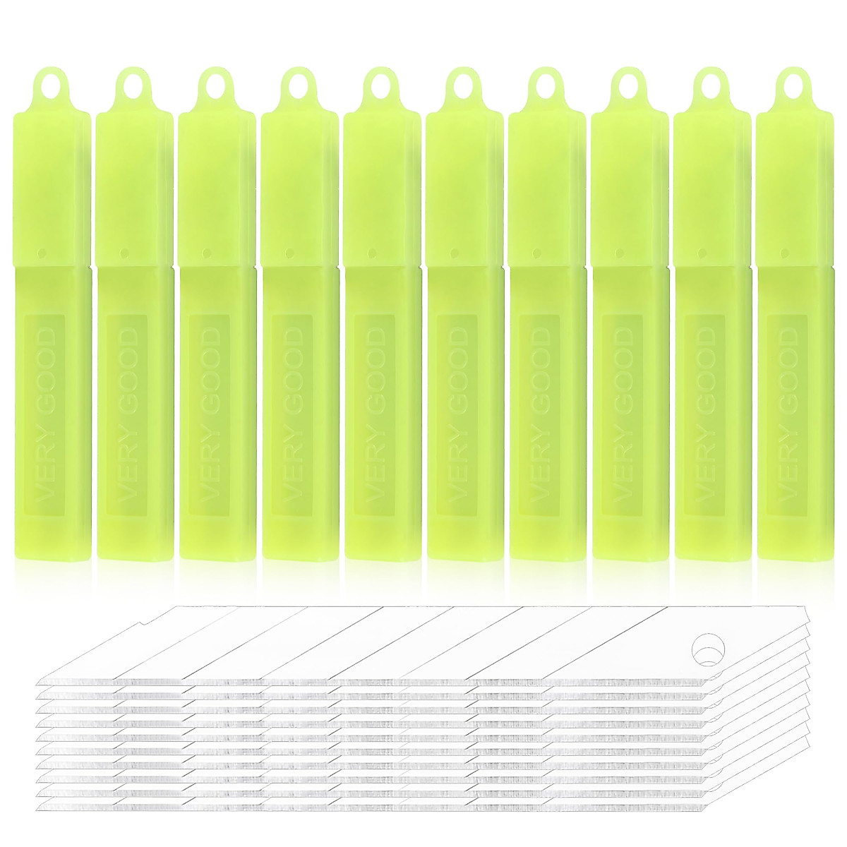 LZLRUN 9mm Knife Replacement Blades, Utility Knife Blades, Snap Off Blades for 9MM Universal Knife, Stainless Steel Blades Use in Office, Home - 100PCS (30 degree -Stainless Steel)