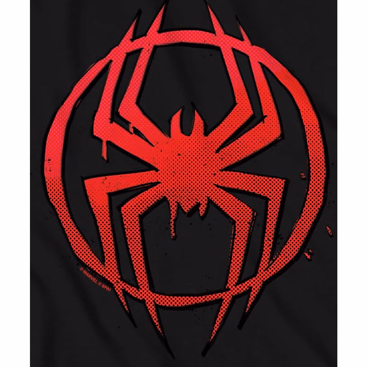 Marvel Spider-Man Miles Morales Icon Logo Spiderverse Adult T-Shirt(SM, Black)