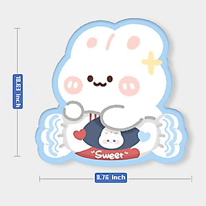 Cute Laptop Mouse Pad with Gel Wrist Support Anti-Slip Kawaii Desk Accessories Ergonomic Gaming Mouse Pad with Wrist Rest and Adorable Rabbit Pattern