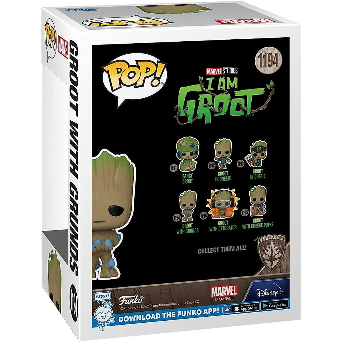 POP Marvel: I Am Groot - Groot with Grunds Funko Vinyl Figure (Bundled with Compatible Box Protector Case), Multicolored, 3.75 inches