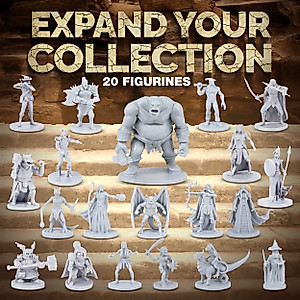 Path Gaming 20 Unique Fantasy Tabletop Miniatures for Dungeons and Dragons Miniatures. 28MM Scaled 20 Unique Designs, Bulk Unpainted Miniatures, Great for D&D Miniatures