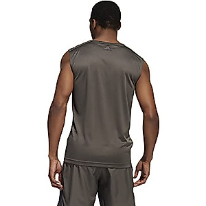 adidas Men's Wide Hoops All World Tank, Utility Grey, Small