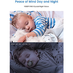 LAXIHUB M1 Security Baby Monitor (2-Pack) with Camera and Audio, 1080P Full HD, Motion & Sound Detection, Night Vision, 2.4G WiFi Camera Compatible with Alexa and Google Assistant…