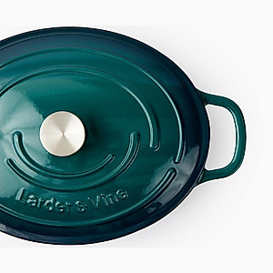 Larder & Vine Enameled Cast Iron Dutch Oven with Lid - Oversized Handles, Dome Lid, Dutch Oven for Sourdough Bread Making, 8QT/7.5L - (Bondi)