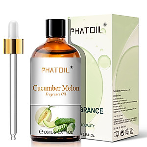 PHATOIL 3.38FL.OZ Cucumber Melon Fragrance Oils for Aromatherapy, Essential Oils for Diffusers for Home, Perfect for Diffuser, Yoga, Skin Care, DIY Candle and Soap Making - 100ml