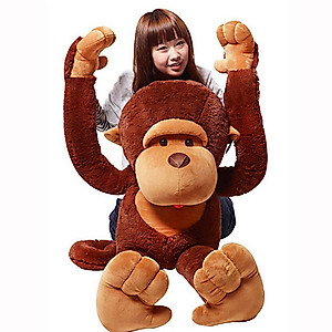 YunNasi Large Stuffed Monkey Giant Monkey Stuffed Animal Big Stuffed Gorilla Plush Toy Gifts for Kids and Girlfriends (43.3 Inches)
