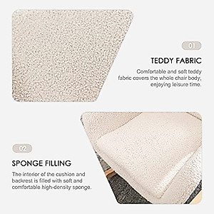 Virabit Small Rocking Chair Nursery, Modern Glider Rocker Armchair for Baby Nursery, Comfy Accent Glider Chair for Nursery, Living Room, Bedroom (Beige)