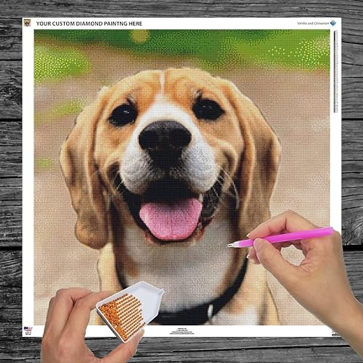 Vanilla and Cinnamon Custom Diamond Painting Kits for Adults - Personalized Diamond Art, Custom Diamond Art Kits, Round Drill(11.8 INCH / 20x30 CM)