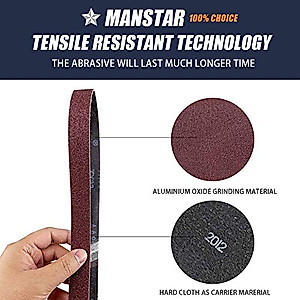 15 Pcs 1 x 30 Inch Assorted Aluminum Oxide Sanding Belt,80/120/150/240/400 Grit