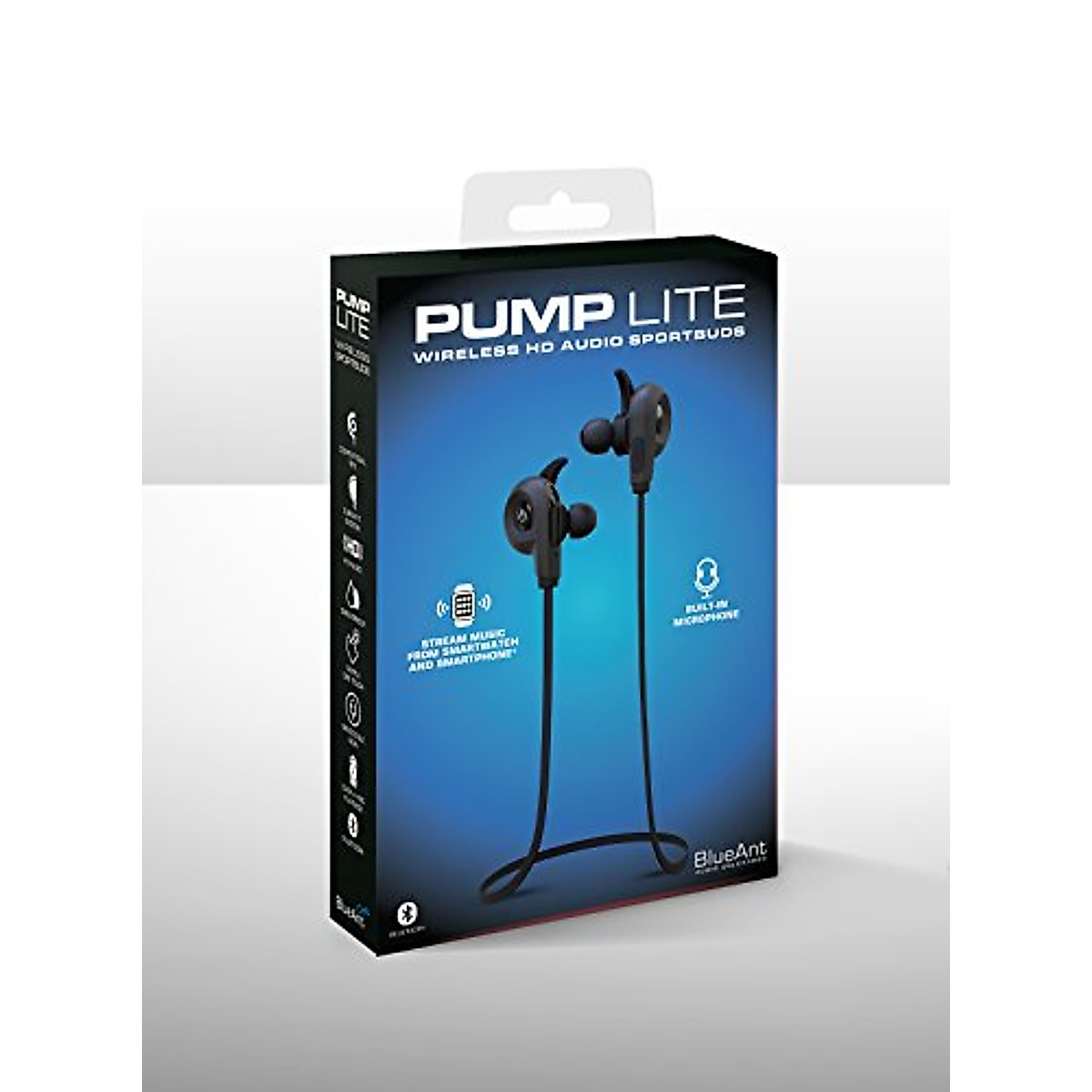 BlueAnt - Pump Lite HD Wireless Sportsbuds, IP54 Sweat-Proof, Siri and Google Integration (Black)