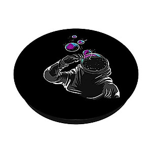Astronaut Blowing Bubbles On Space Cute Galaxy Spaceman Gift PopSockets PopGrip: Swappable Grip for Phones & Tablets
