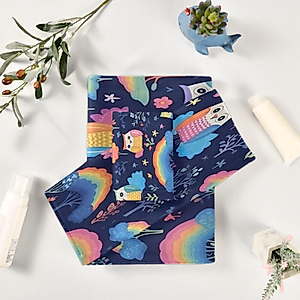 Flradish Cute Owls Rainbow Towels 3 Pack Bath Towels for Bathroom Set Soft Cotton Highly Absorbent Lightweight & Quickdry Towel Set 1 Bath Towel,1 Hand Towel,1 Washclothe