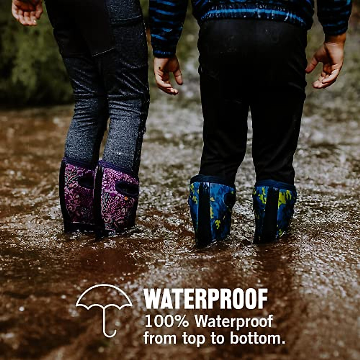 Bogs York Boys and Girls Waterproof Insulated Rubber and Neoprene Winter Rain Boot, Solid Navy, 3 US Unisex Little Kid