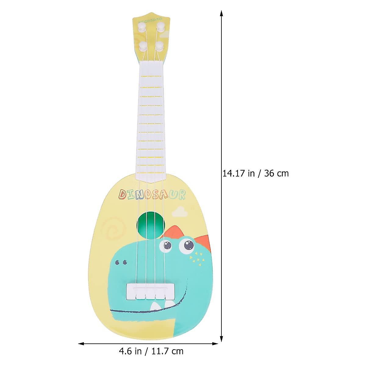 Generic 15 Inch Guitar Toy Ukulele Toy 4 Strings Early Educational Instruments Dinosaur Musical Gift Musical Instruments Toys for Kids Toddlers Year of 3+