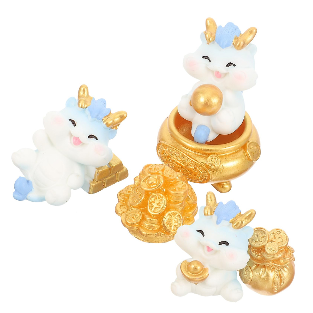 DOITOOL Dragon Decor 6 pcs Resin Mini Adorable Dragon Statue Mini Dragon Statue Desktop Dragon Statue Mini Dragon Figure Adorable Dragon Figure Chinese Zodiac trinkets
